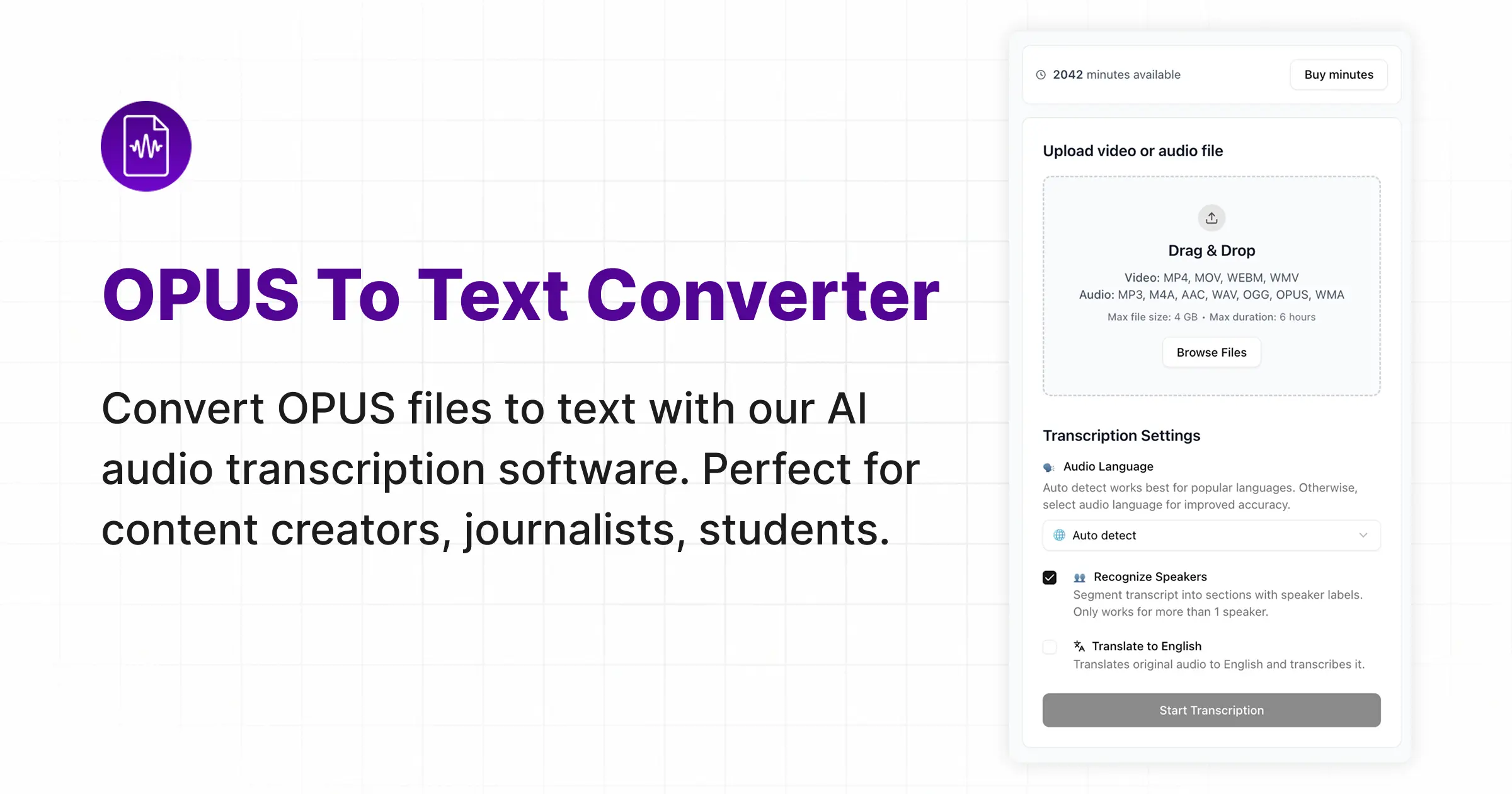 OPUS to Text Converter: Transcribe OPUS to Text