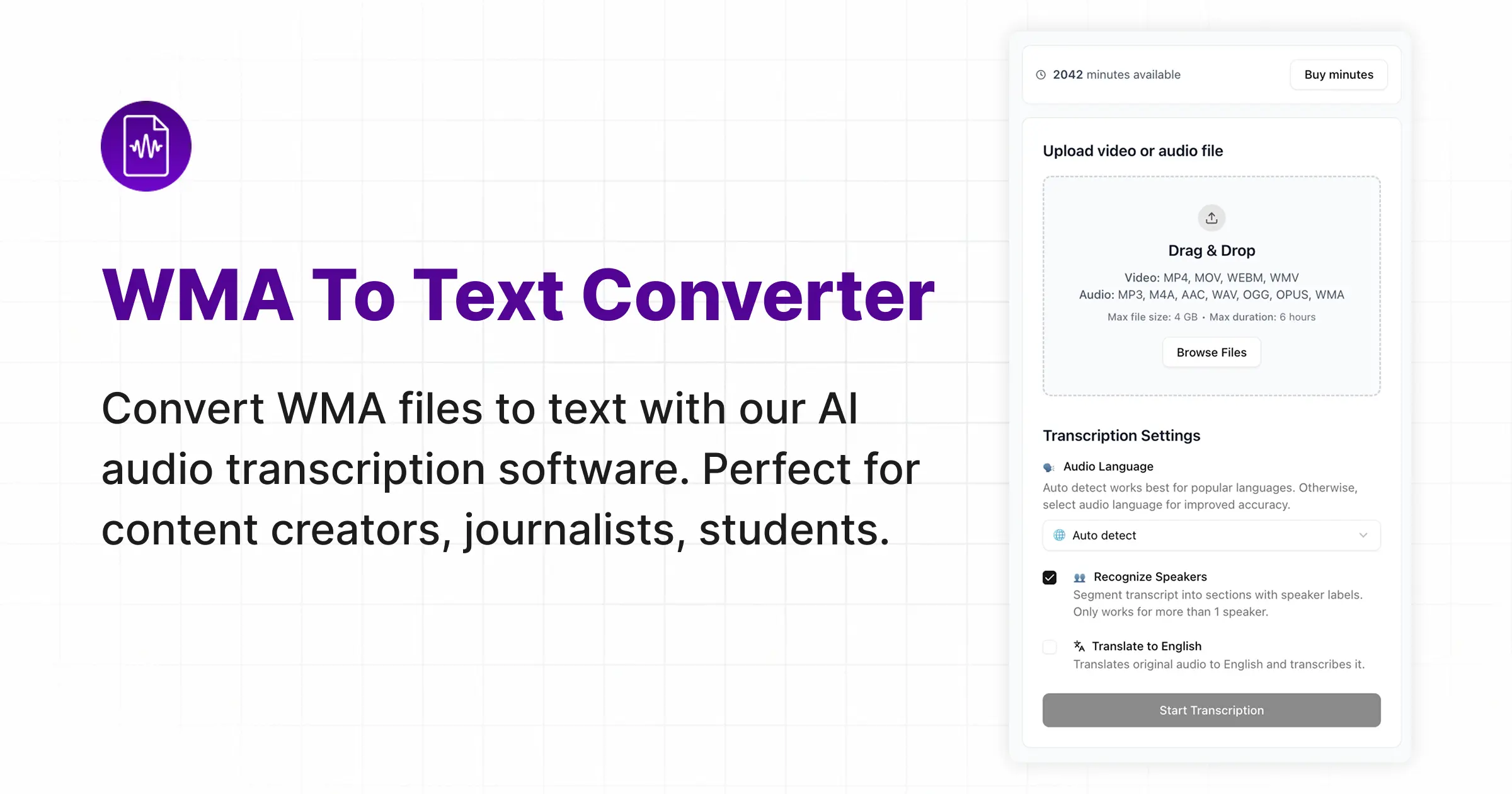 WMA to Text Converter: Transcribe WMA to Text